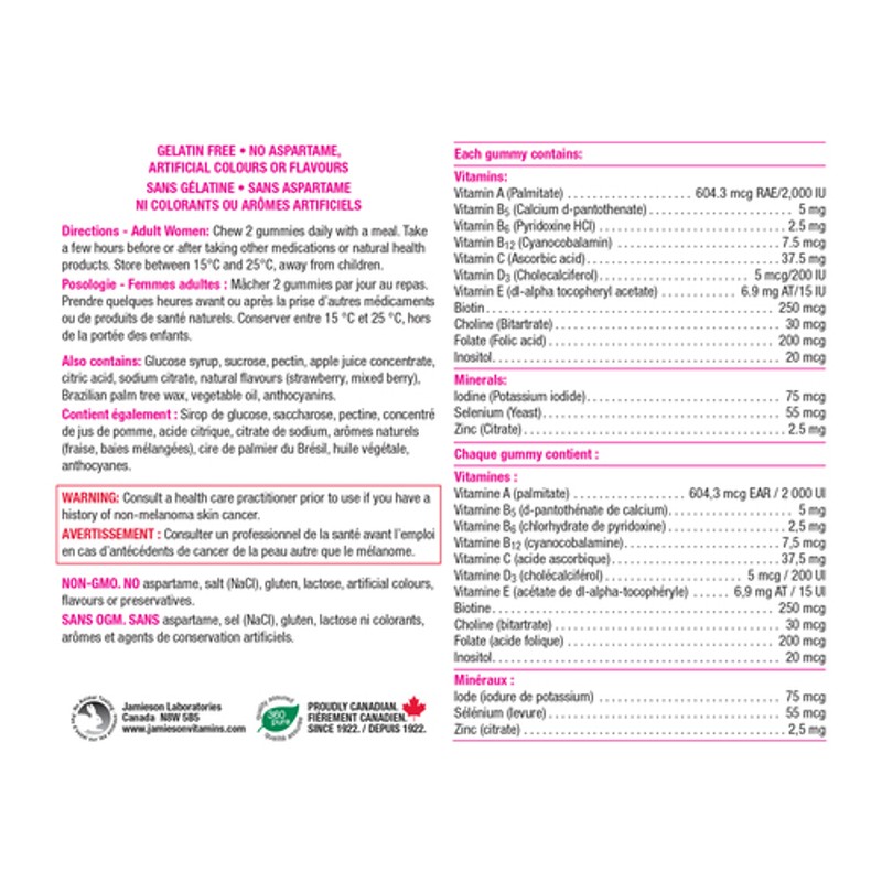 Jamieson Multi Supplement Gummies For Women 130 Count - Voilà Online ...