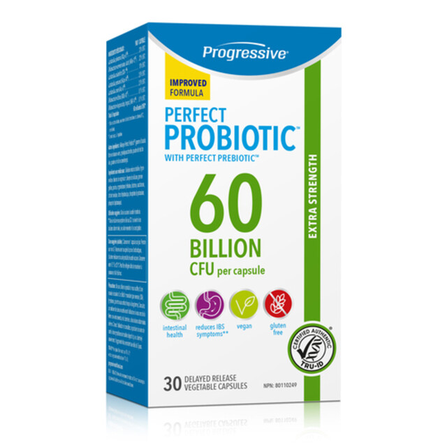 Progressive Vegan Probiotic Perfect 60 Billion Vegetable Capsules 30 ...