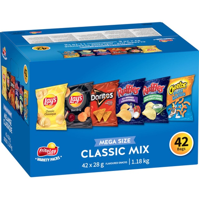 Frito Lay Chips Mega Size Variety Pack Classic Mix 42 x 28 g - Voilà ...