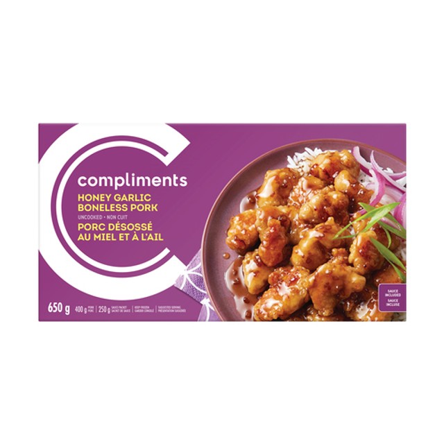 Compliments Frozen Boneless Pork Honey Garlic 650 g - Voilà Online ...