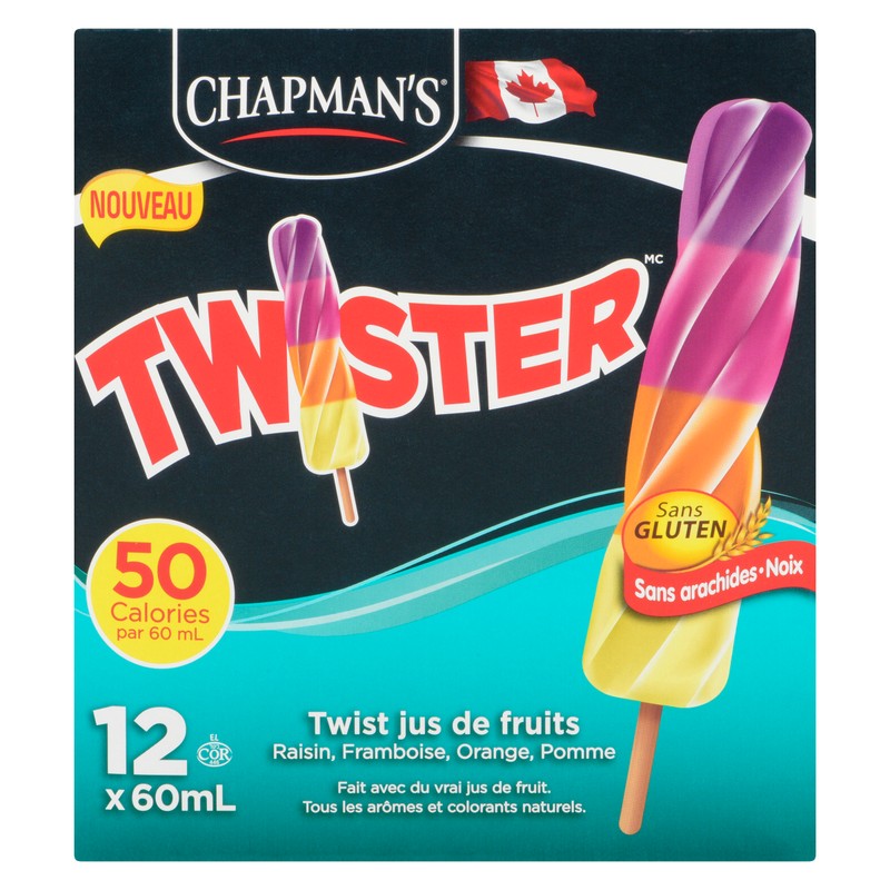Chapmans Gluten-Free Twister Fruit Juice Twists 12 x 60 ml (frozen ...