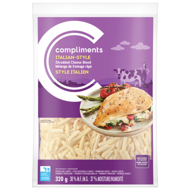 Compliments 30% Shredded Cheese Blend Italian Style 320 g - Voilà ...
