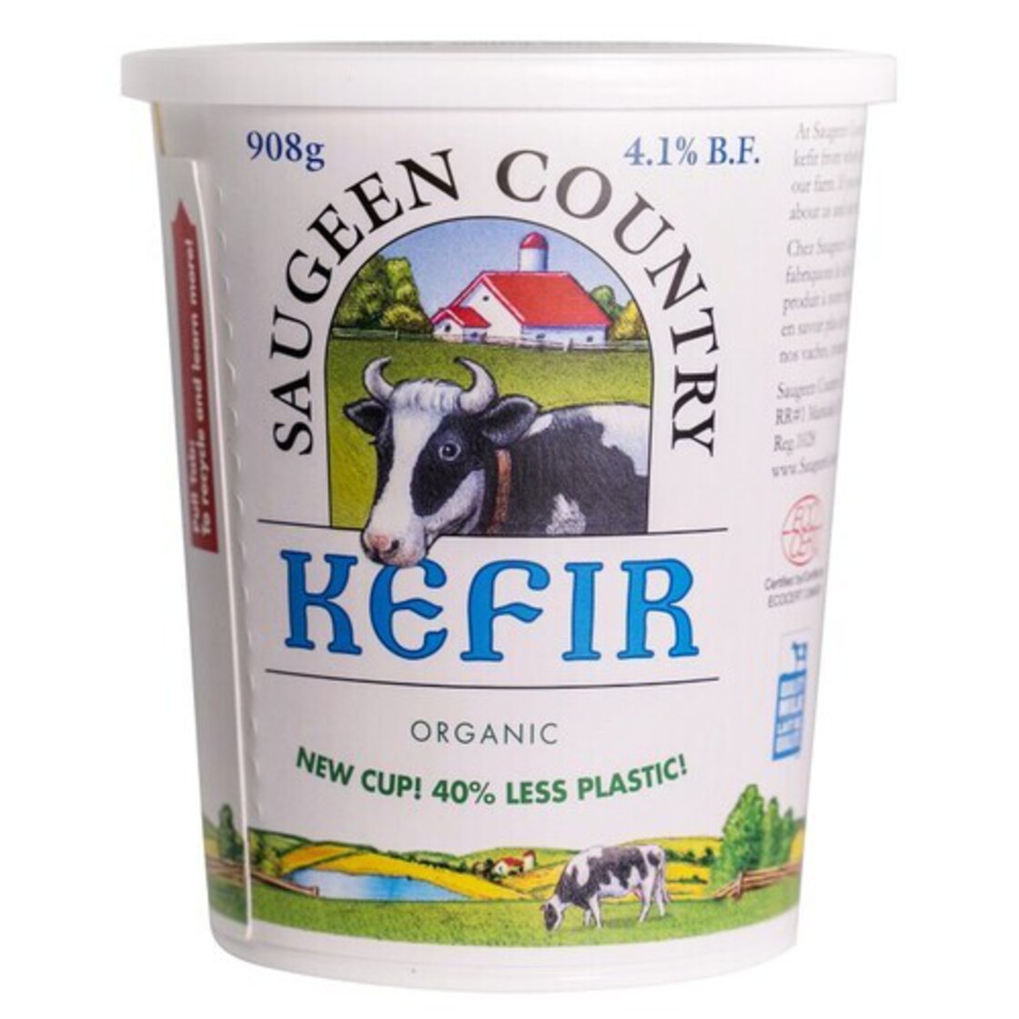 Saugeen Country Organic 4.1% Whole Milk Kefir Plain 908 g - Voilà ...
