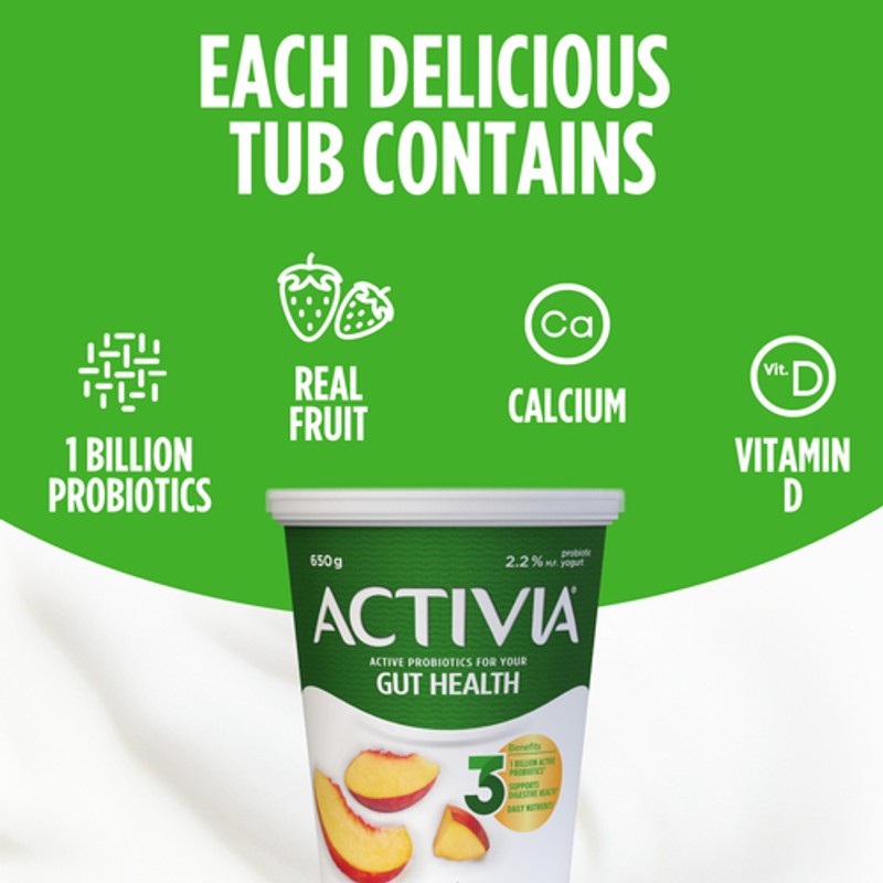 Activia Probiotics Yogurt Tub Peach Flavour 650 g - Voilà Online ...
