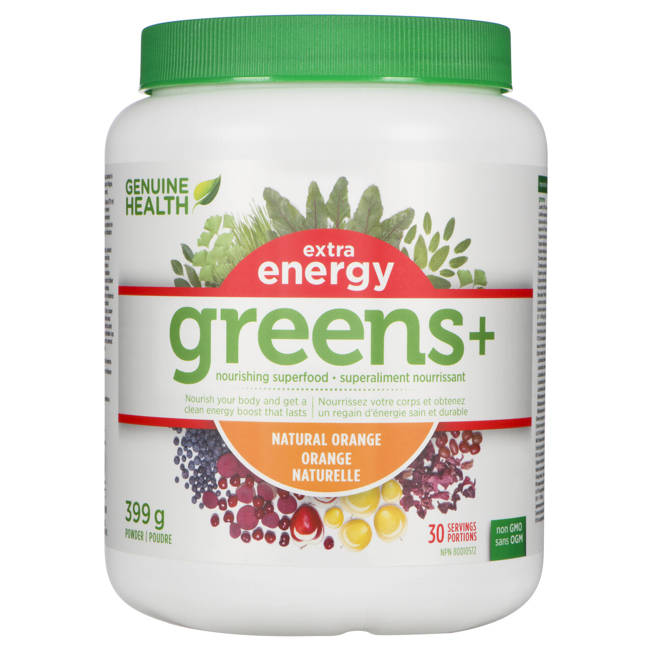 Genuine Health Greens+ Extra Energy Nourishing Superfood Powder Natural ...