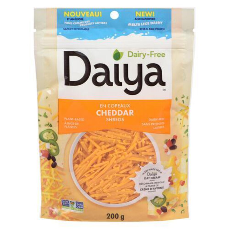 Daiya Dairy-Free Vegan Shredded Cheese Cheddar Flavour 200 g - Voilà ...
