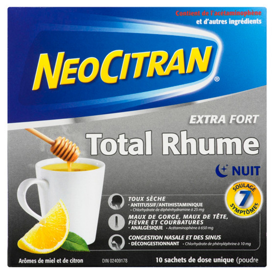 NeoCitran Total Cold Night Extra Strength Honey Lemon Powder 10 EA ...