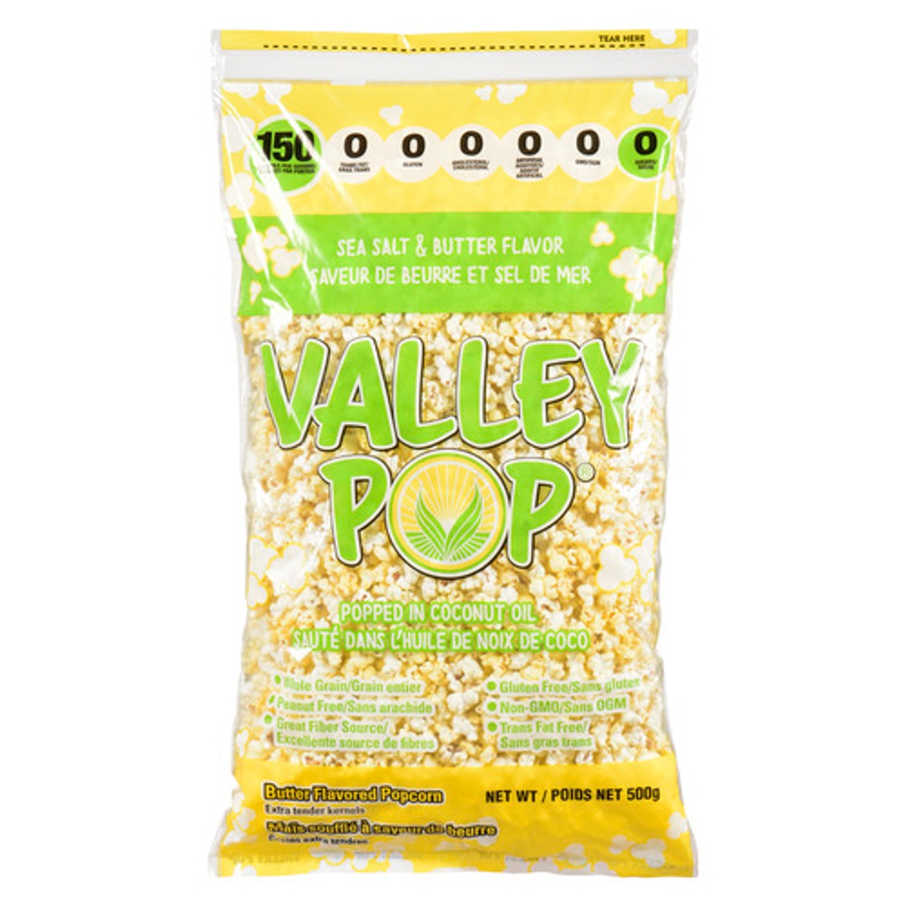 Valley Popcorn Pop in Coconut Oil Sea Salt & Butter 500 g - Voilà ...