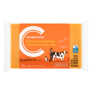 Compliments Cheese Cheddar Extra Old 270 g - Voilà Online Groceries ...