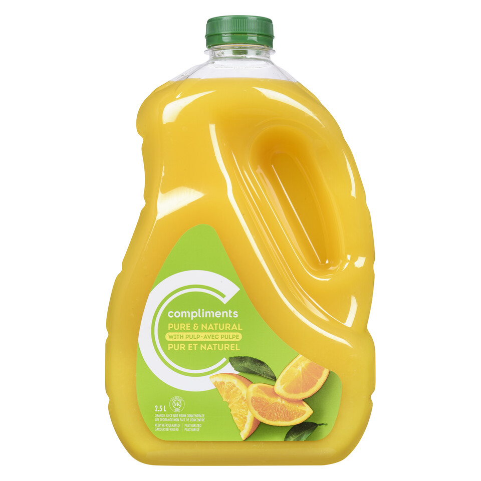 Compliments Orange Juice With Pulp Not From Concentrate 2.5 L (bottle ...