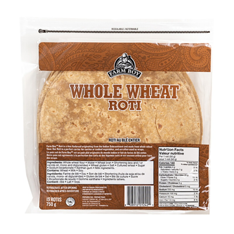 Farm Boy Whole Wheat Roti 750 g - Voilà Online Groceries & Offers