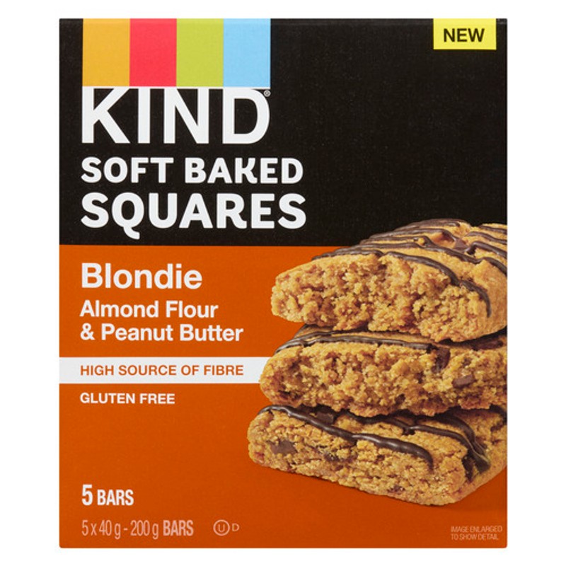 Kind Soft Baked Squares Blondie Almond Flour And Peanut Butter 5 x 40 g ...