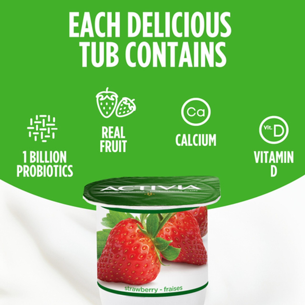 Activia 2.2% Yogurt With Probiotics Strawberry Raspberry 8 x 100 g ...