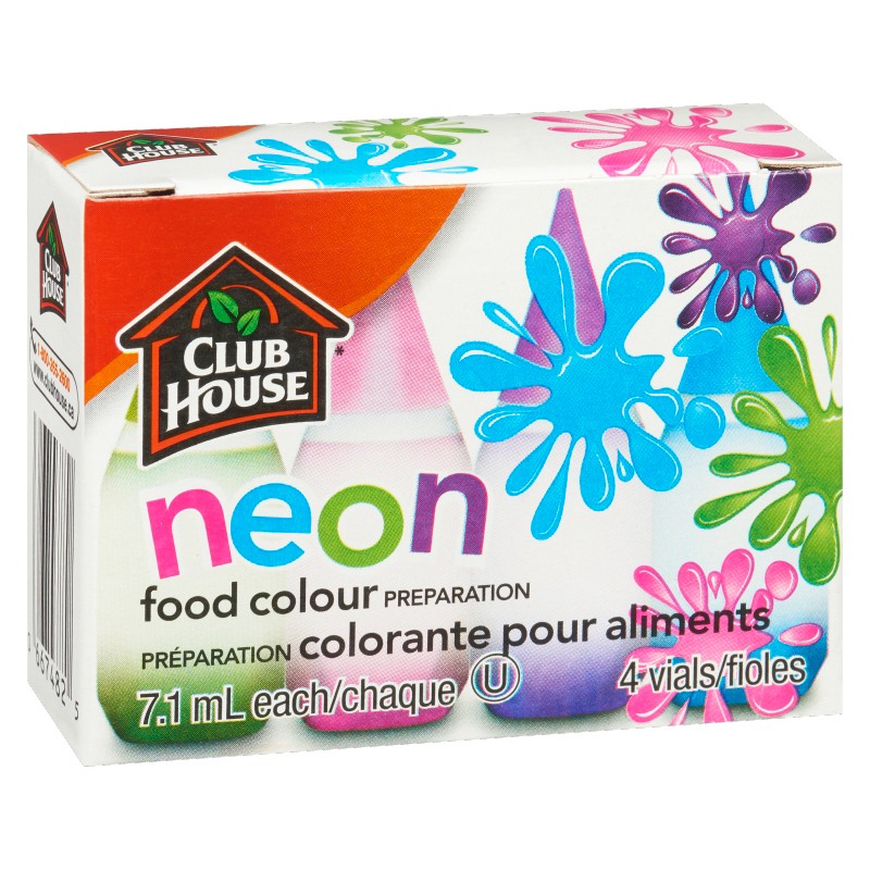 Club House Food Colour Neon 4 x 7.1 ml - Voilà Online Groceries & Offers