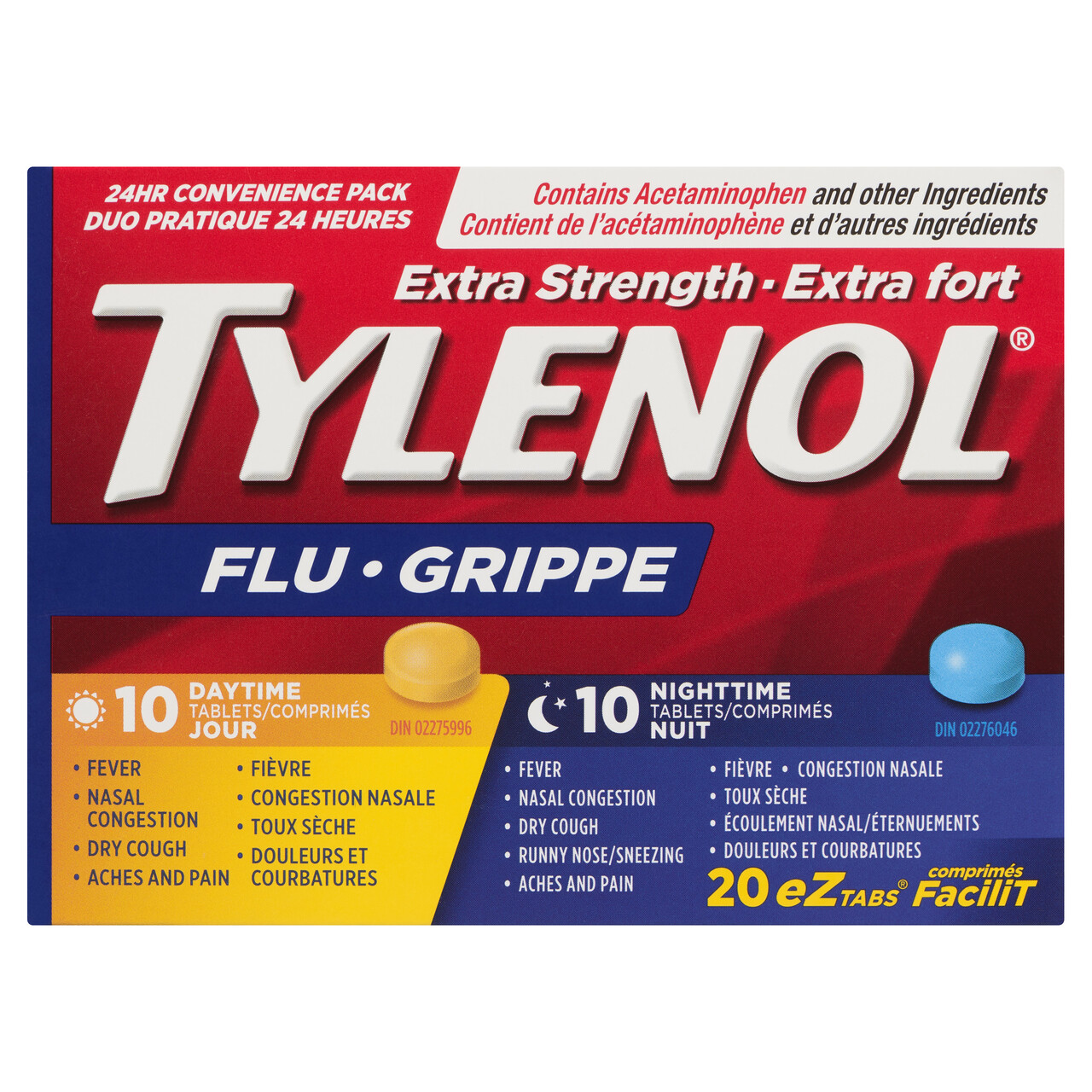Tylenol Flu Daytime/Nighttime Combo Tablets Extra Strength 20 Count ...