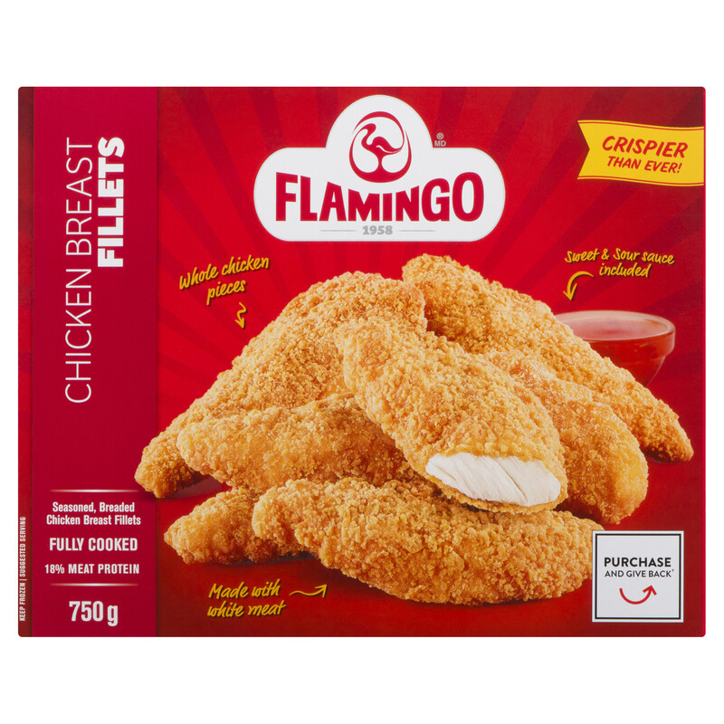 Flamingo Frozen Chicken Breast Fillet Breaded Fully Cooked 750 g ...
