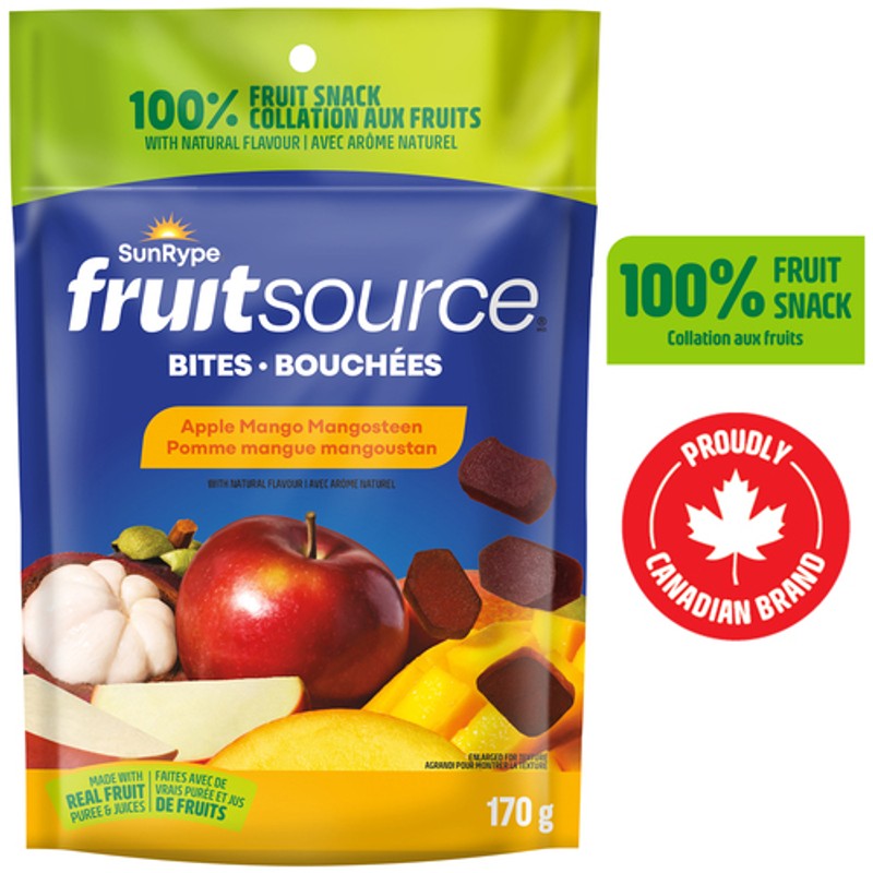SunRype Fruitsource 100% Fruit Bites Apple Mango Mangosteen 170 g ...
