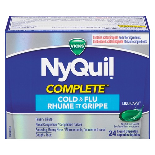 Vicks NyQuil Complete Cold & Flu Liquid Capsules 24 Count - Voilà ...