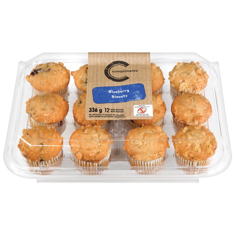 Compliments Mini Muffins Blueberry 12 EA 336 g - Voilà Online Groceries ...