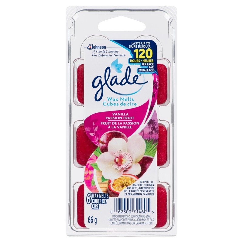 Glade Wax Melt Refills Air Freshener Vanilla Passionfruit 6 Melts 66 g ...