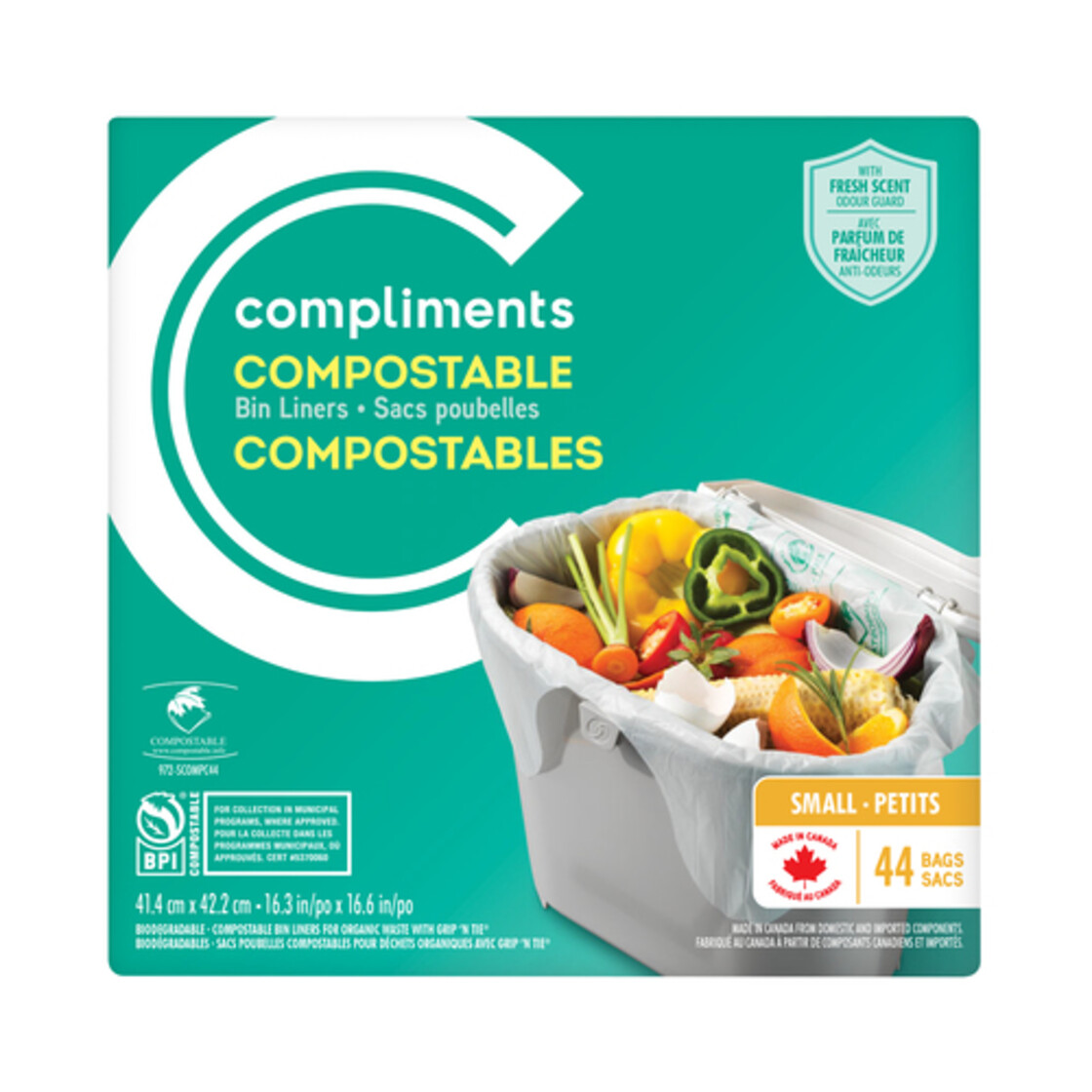 Compliments Compostable Bin Liners Scented Small 44 Liners - Voilà ...