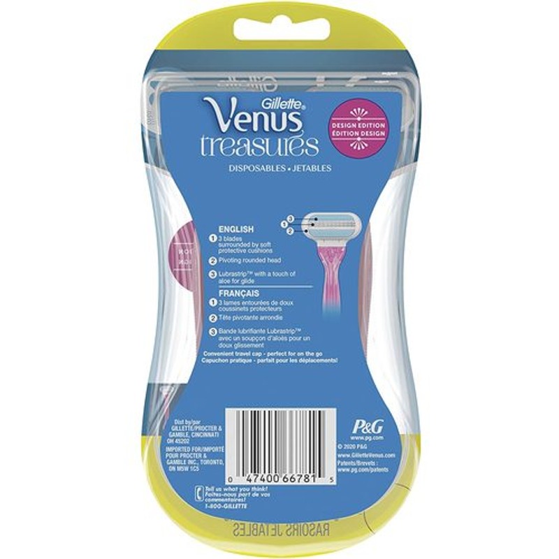 Gillette Venus Treasures Pink Disposable Razor 6 Razors - Voilà Online ...