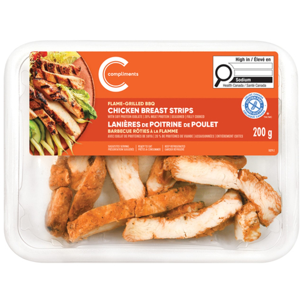 Compliments Chicken Breast Strips Flamed Grilled BBQ 200 g - Voilà ...