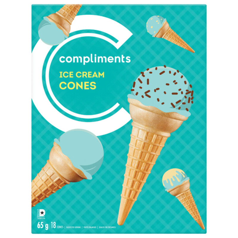 Compliments Ice Cream Cones 18 Pack 65 g - Voilà Online Groceries & Offers
