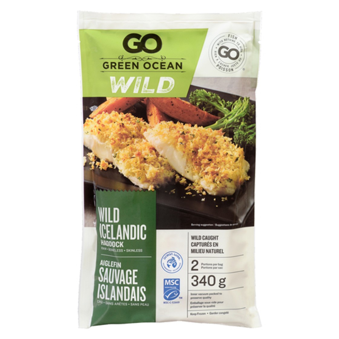 Go Green Ocean Frozen Wild Icelandic Haddock 340 g - Voilà Online ...