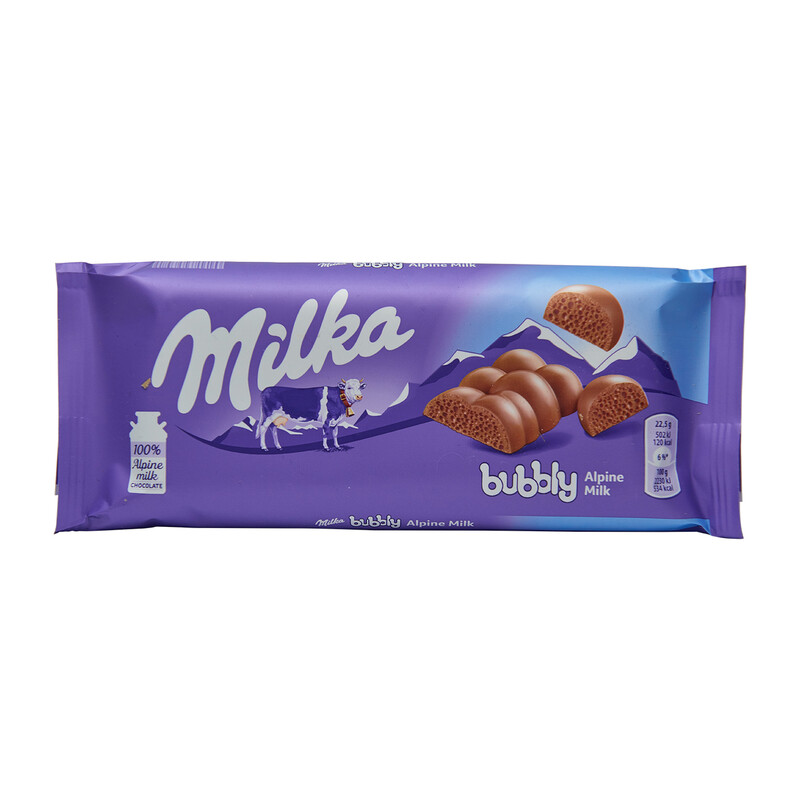 Milka Chocolate Bar Bubbly Alpine Milk 90 g - Voilà Online Groceries ...