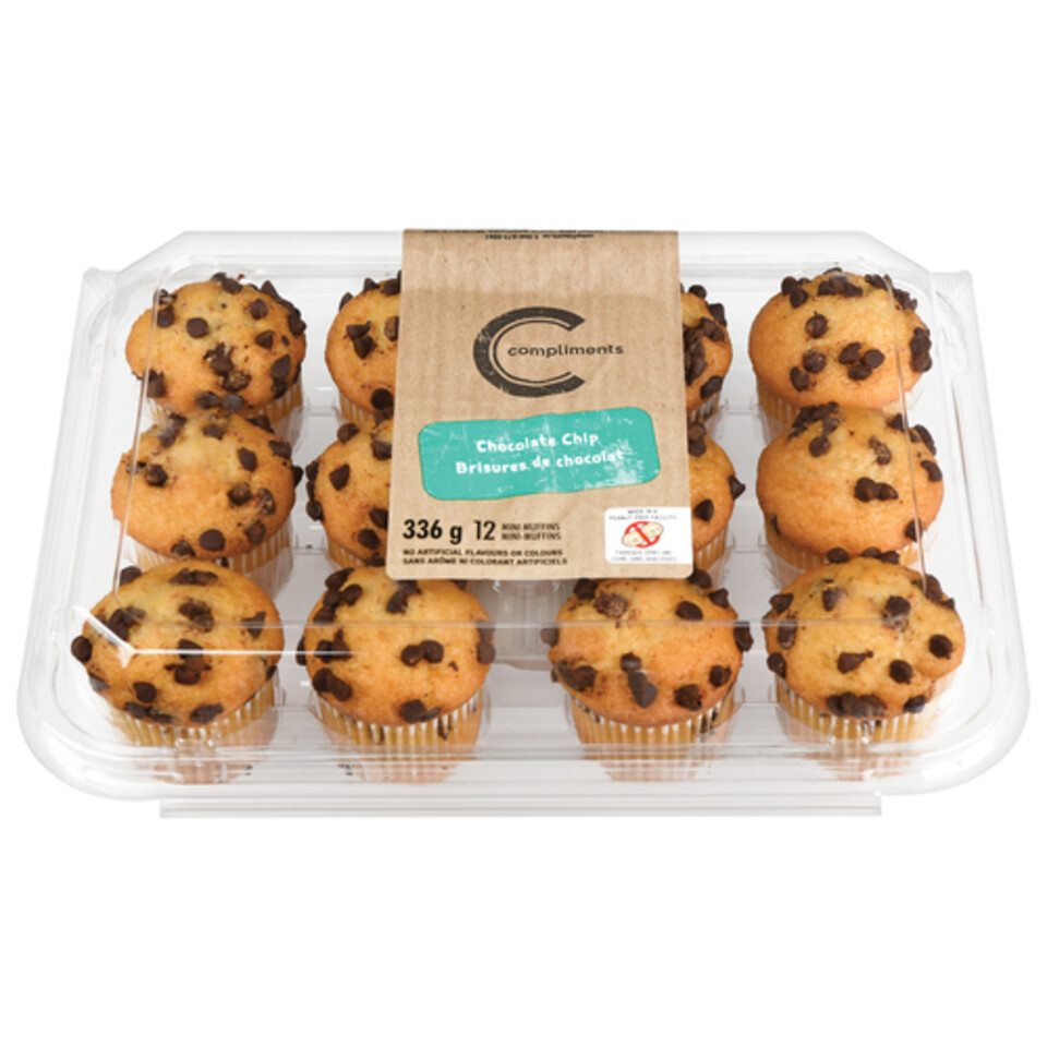 Compliments Mini Muffins Chocolate Chip 12 Pack 336 g - Voilà Online ...