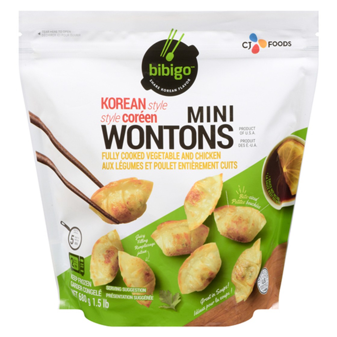 Bibigo Frozen Mini Wontons Korean Style Vegetable And Chicken 680 g ...