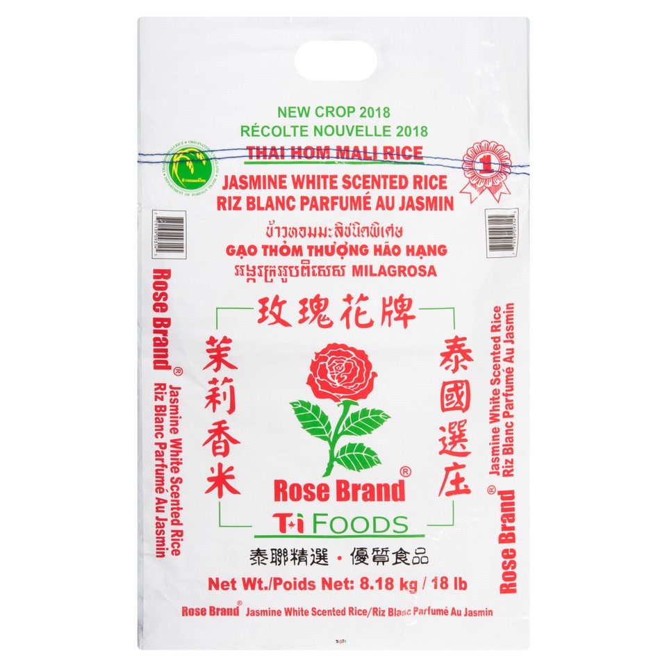 Rose Brand Jasmine White Scented Rice 8.18 kg - Voilà Online Groceries ...