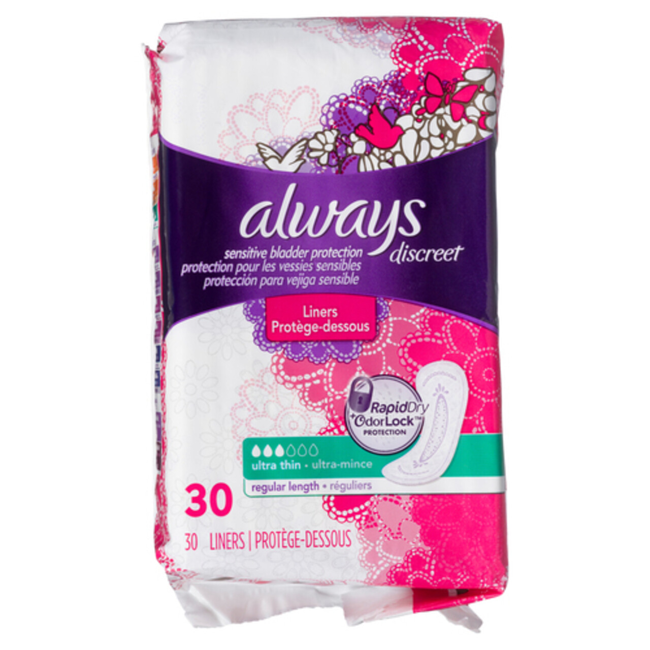 Always Discreet Ultra Thin Liners Regular 30 Count - Voilà Online ...