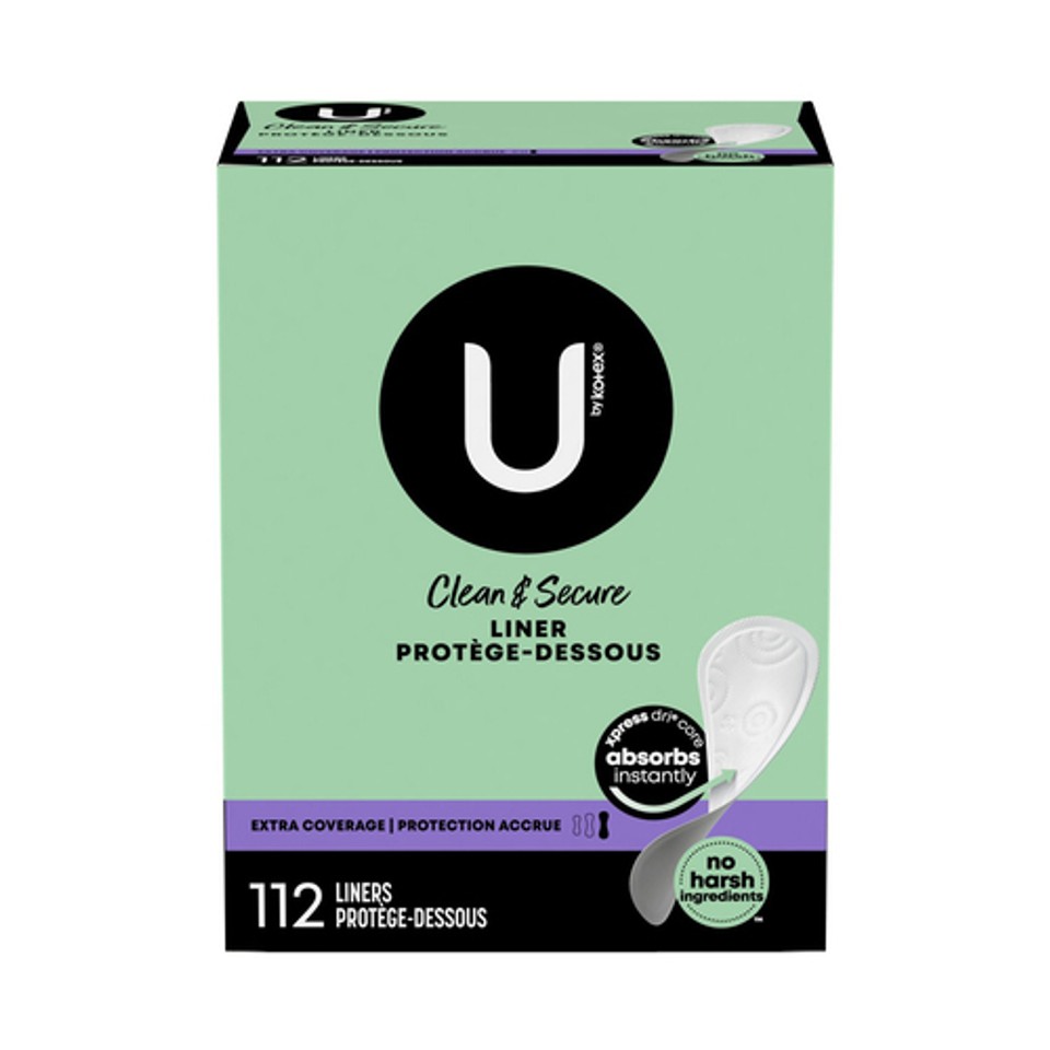 U By Kotex Clean & Secure Panty Liners Extra Coverage 112 Count - Voilà ...