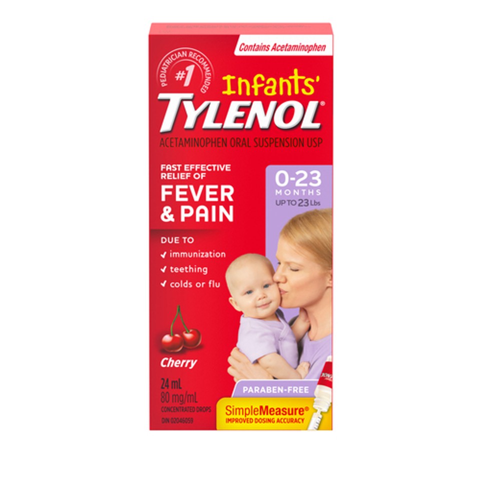 Tylenol Fever & Pain Infant Drops Cherry 24 ml - Voilà Online Groceries ...