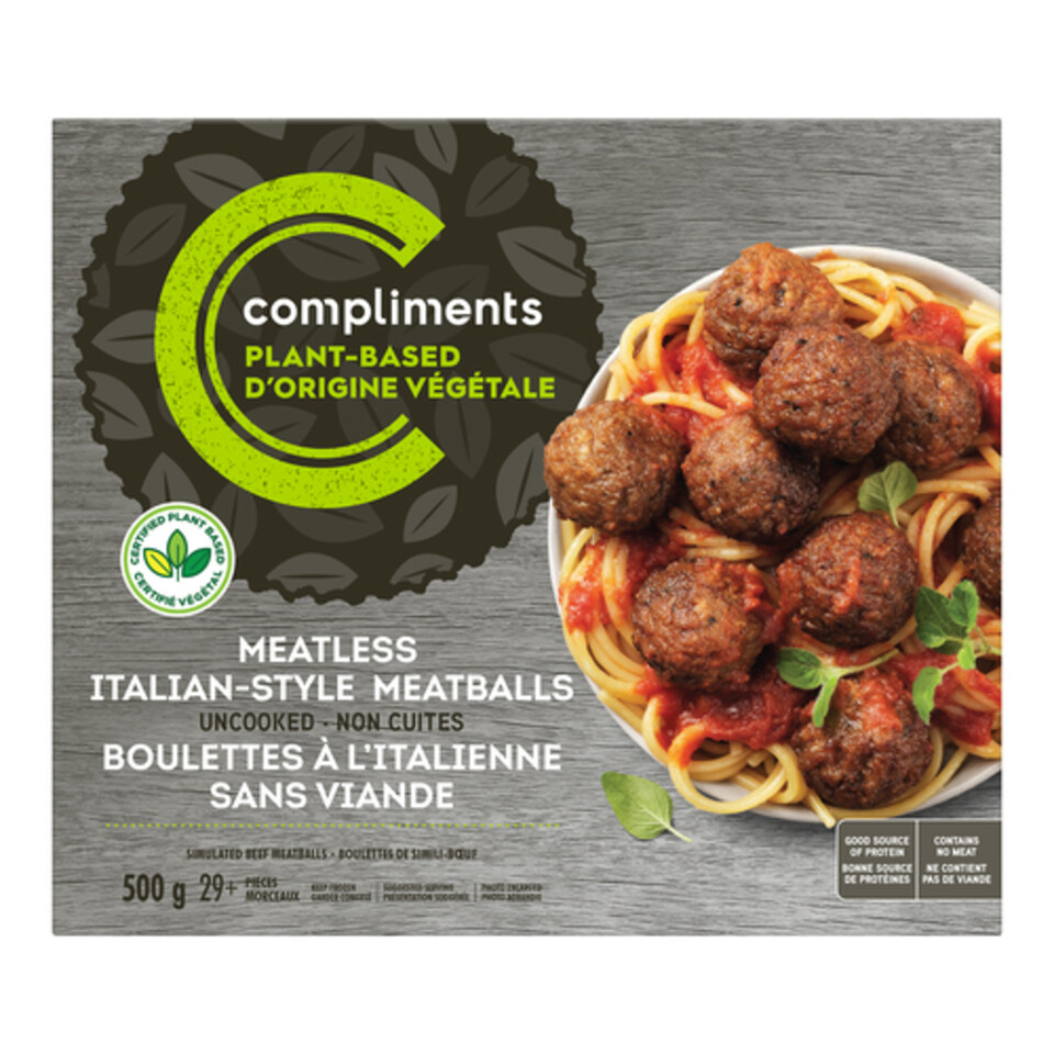 Compliments Frozen Meatless Italian-Style Plant Based Meatballs 500 g ...