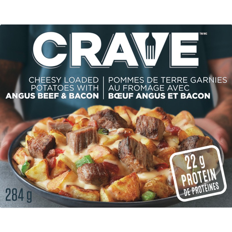 Crave Frozen Meal Loaded Cheesy Potatoes With Bacon & Angus Beef 284 g ...
