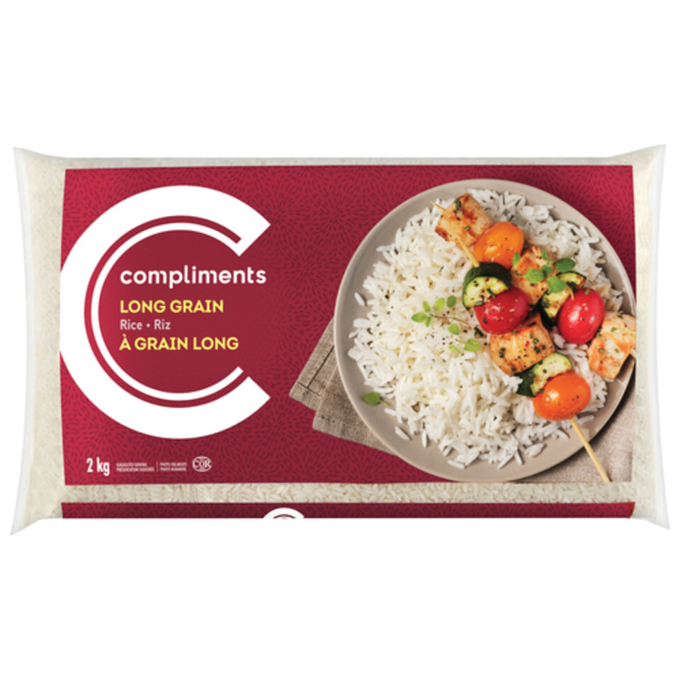 Compliments White Rice Long Grain 2 kg - Voilà Online Groceries & Offers