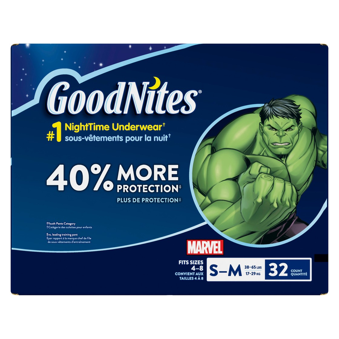 Goodnites Night Time Underwear For Boys Size S/M 32 Count - Voilà ...