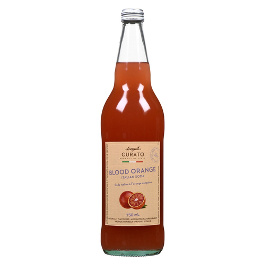 Longo's Curato Soda Water Blood Orange 750 ml - Voilà Online Groceries ...