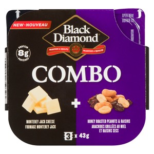 Black Diamond Combo Cheese Monterey Jack Peanuts & Raisins 129 g ...