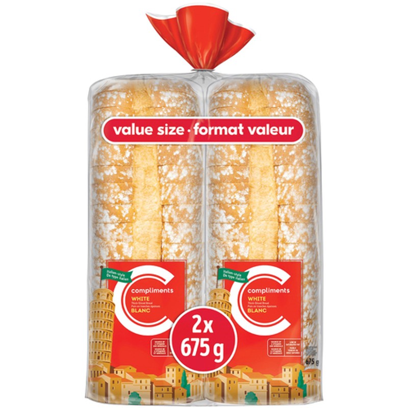 Compliments Italian Bread White 2 x 675 g - Voilà Online Groceries & Offers