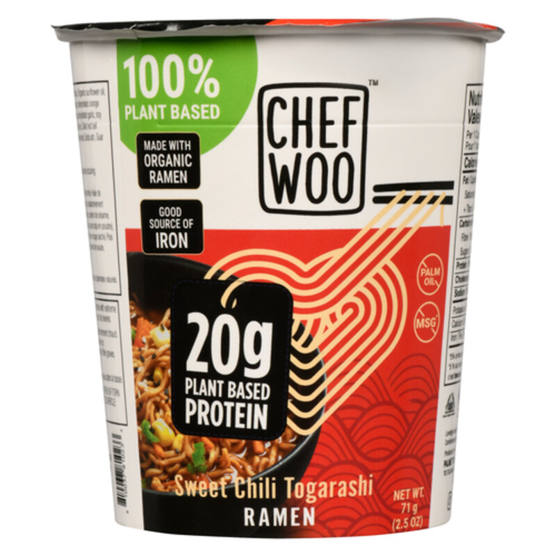 Chef Woo Noodle Cup Sweet Chili Togarashi 71 g - Voilà Online Groceries ...