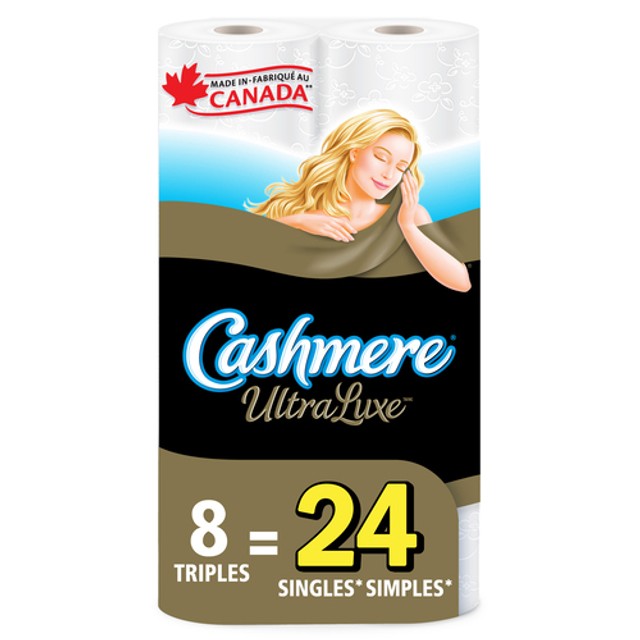 Cashmere Toilet Paper Ultraluxe 2-Ply 8 Triple Rolls x 198 Sheets ...