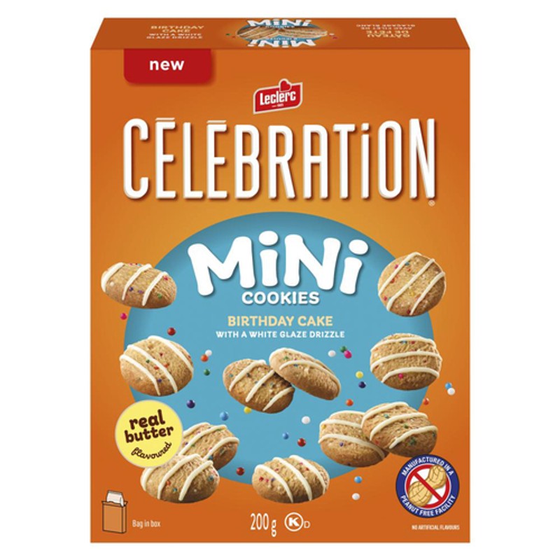 Leclerc Celebration Peanut-Free Mini Cookies Birthday Cake 200 g ...