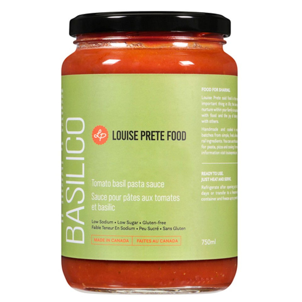 Louise Prete Food Pasta Sauce Basilico Tomato Basil 750 ml - Voilà ...