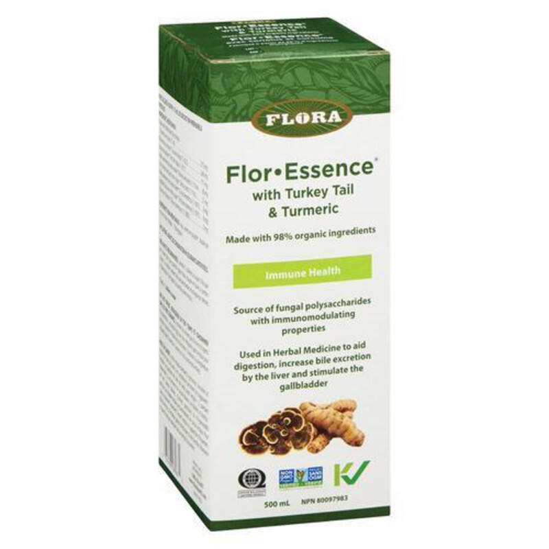 Flora Flor Essence Immune Health With Turkey Tail & Turmeric 500 ml ...