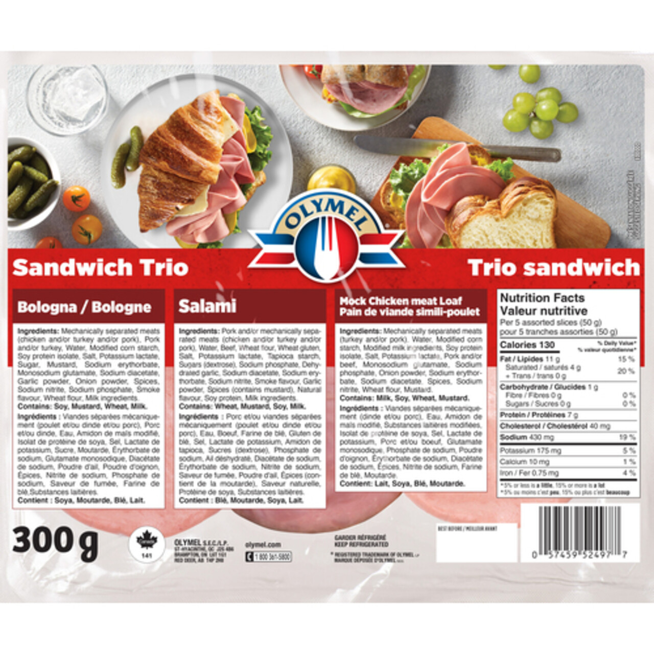 Olymel Deli Meat Trio Sandwich 300 g - Voilà Online Groceries & Offers