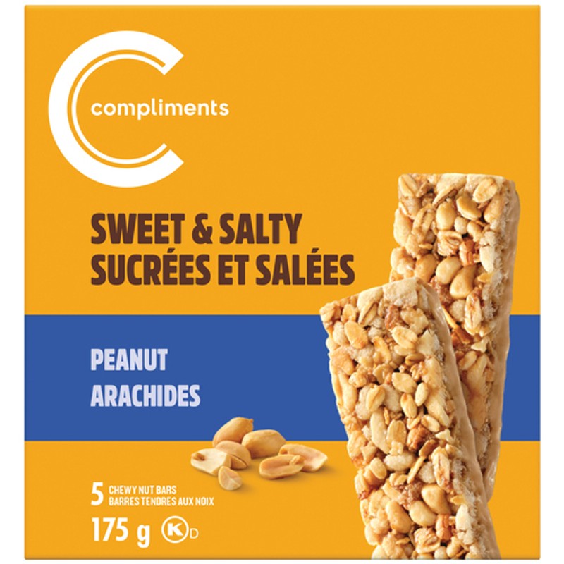 Compliments Chewy Nut Bars Peanut Sweet & Salty 175 g - Voilà Online ...
